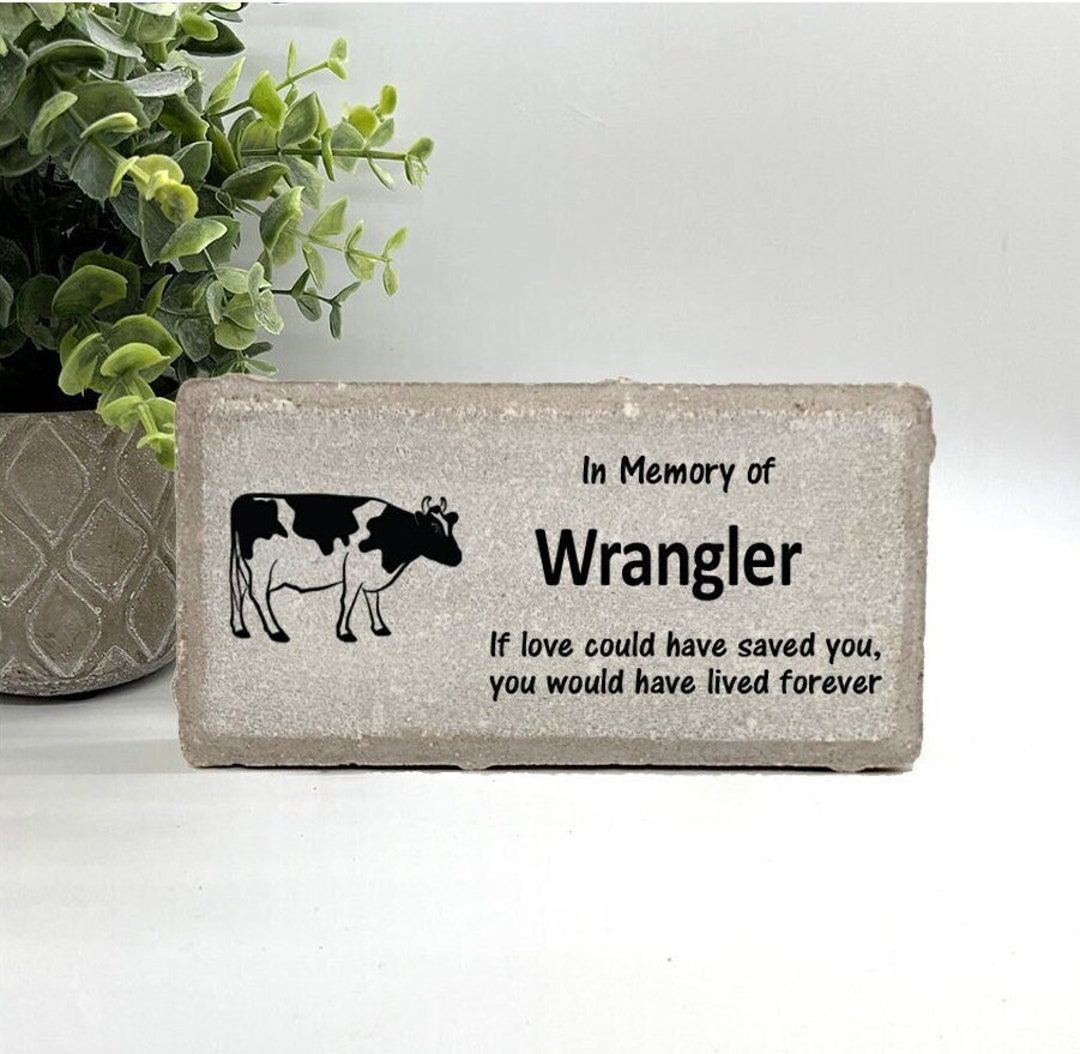 Cow Memorial Stone- Personalized Pet Memorial - Loss of Cow - Cow ...