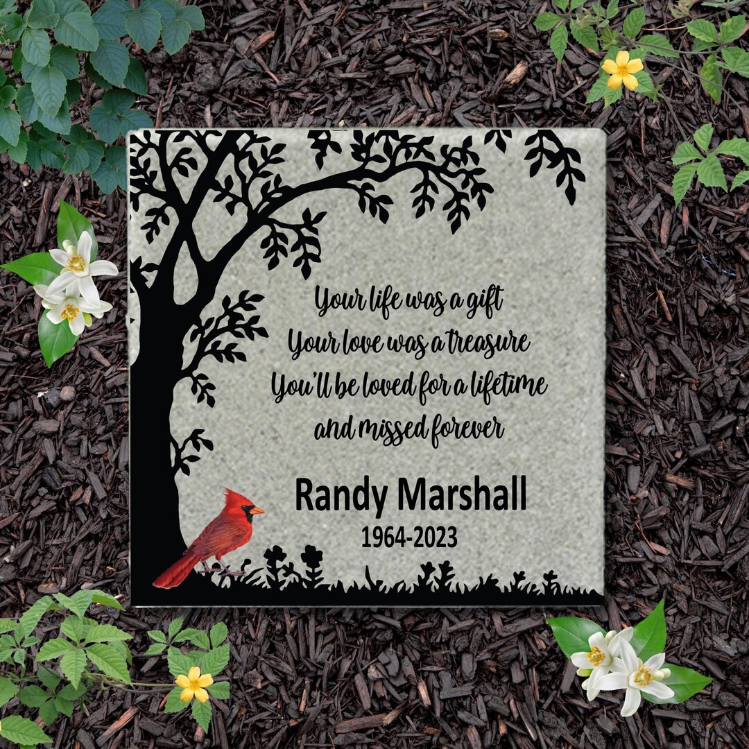 Memorial Stone - Sympathy Gift Bereavement Gift Funeral Gift - Cardinal ...