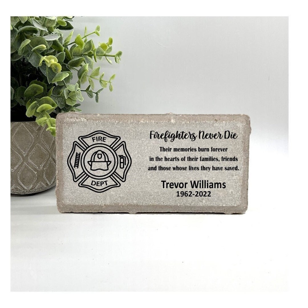 Firefighter Memorial Stone - Sympathy Gift Bereavement Gift Funeral ...