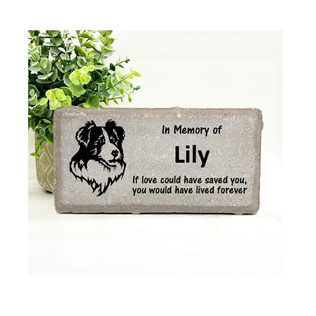 Border Collie Memorial Stone- Personalized Pet Memorial Gift, Keepsake ...