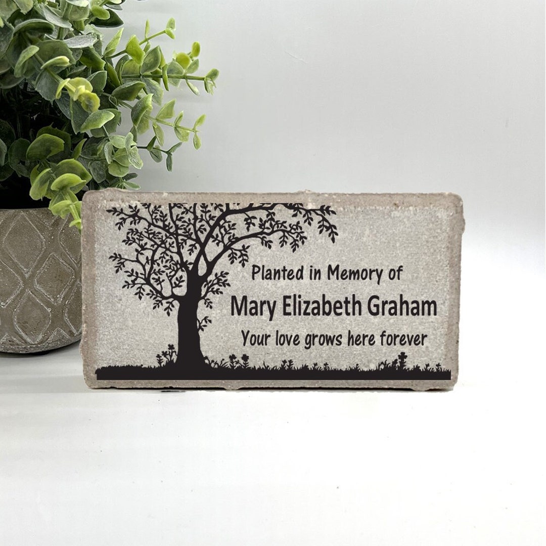 Planted in Memory of - Memorial Stone- Concrete Paver Memorial Marker ...