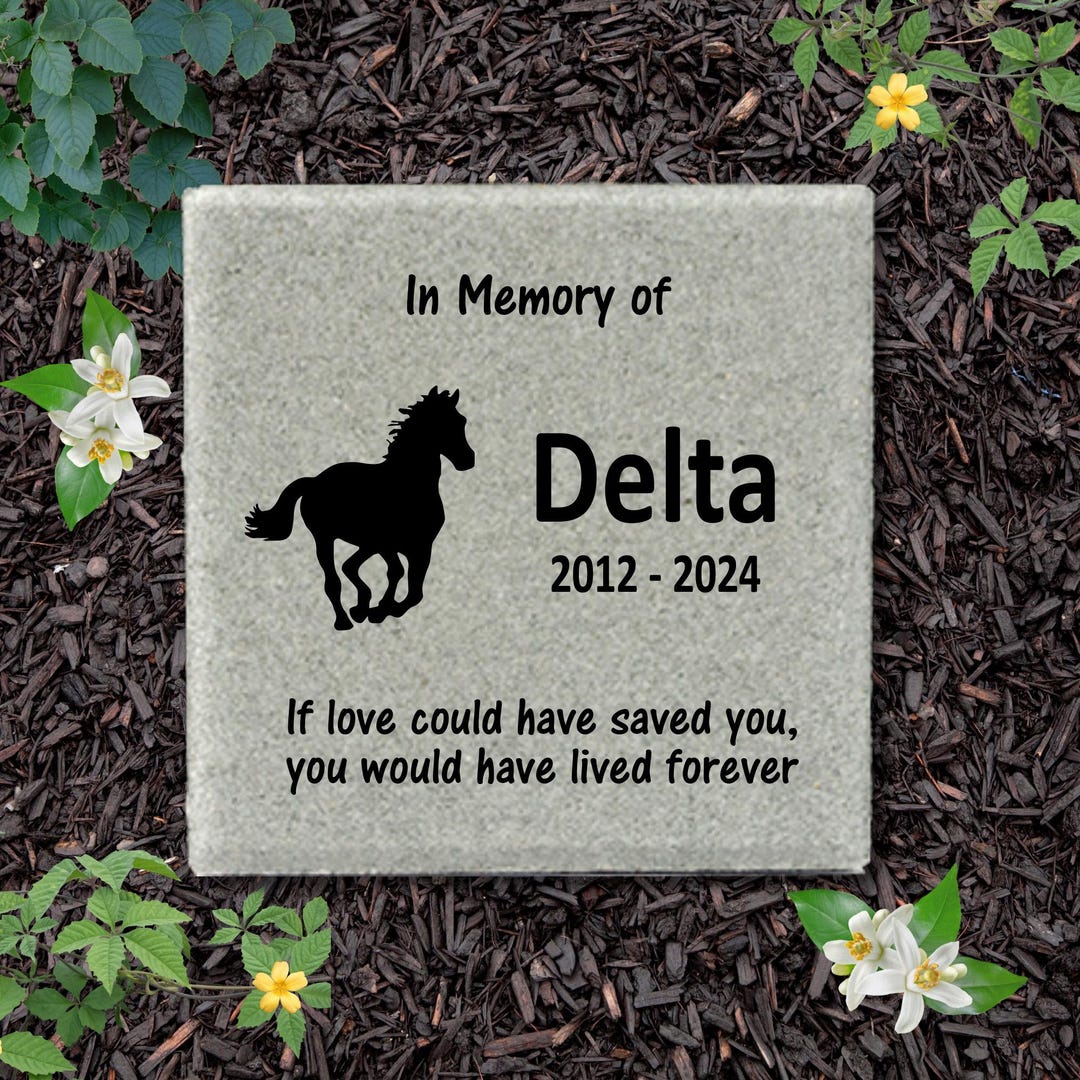 Horse Memorial Stone - Personalized Memorial Garden Stone - Horse ...