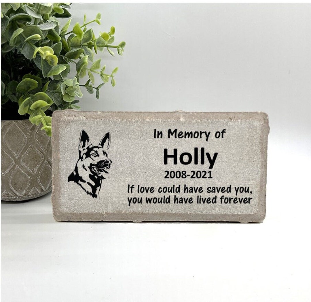 German Shepherd Memorial Stone- Personalized Pet Sympathy Gift - Pet ...
