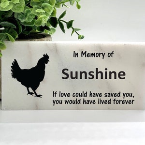 Chicken Memorial Stone -personalized Pet Keepsake - Loss of Chicken ...