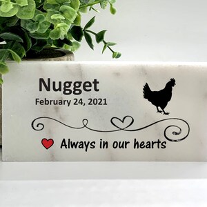 Chicken Memorial Stone - Personalized Pet Memorial Gift - Pet Loss ...