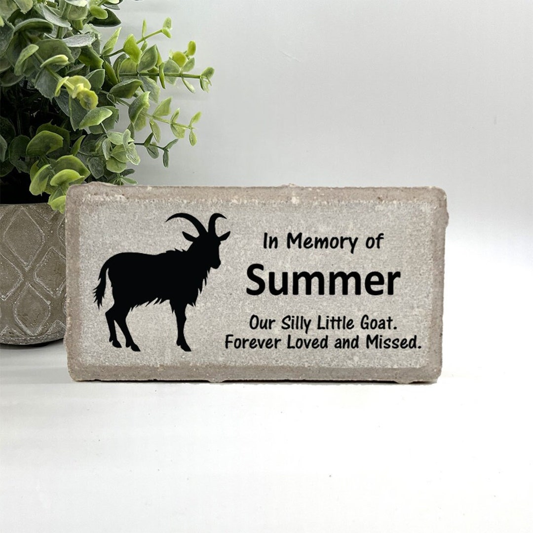 Goat Memorial Stone- Goat Memorial- Goat Sympathy Gift - Animal Loss ...