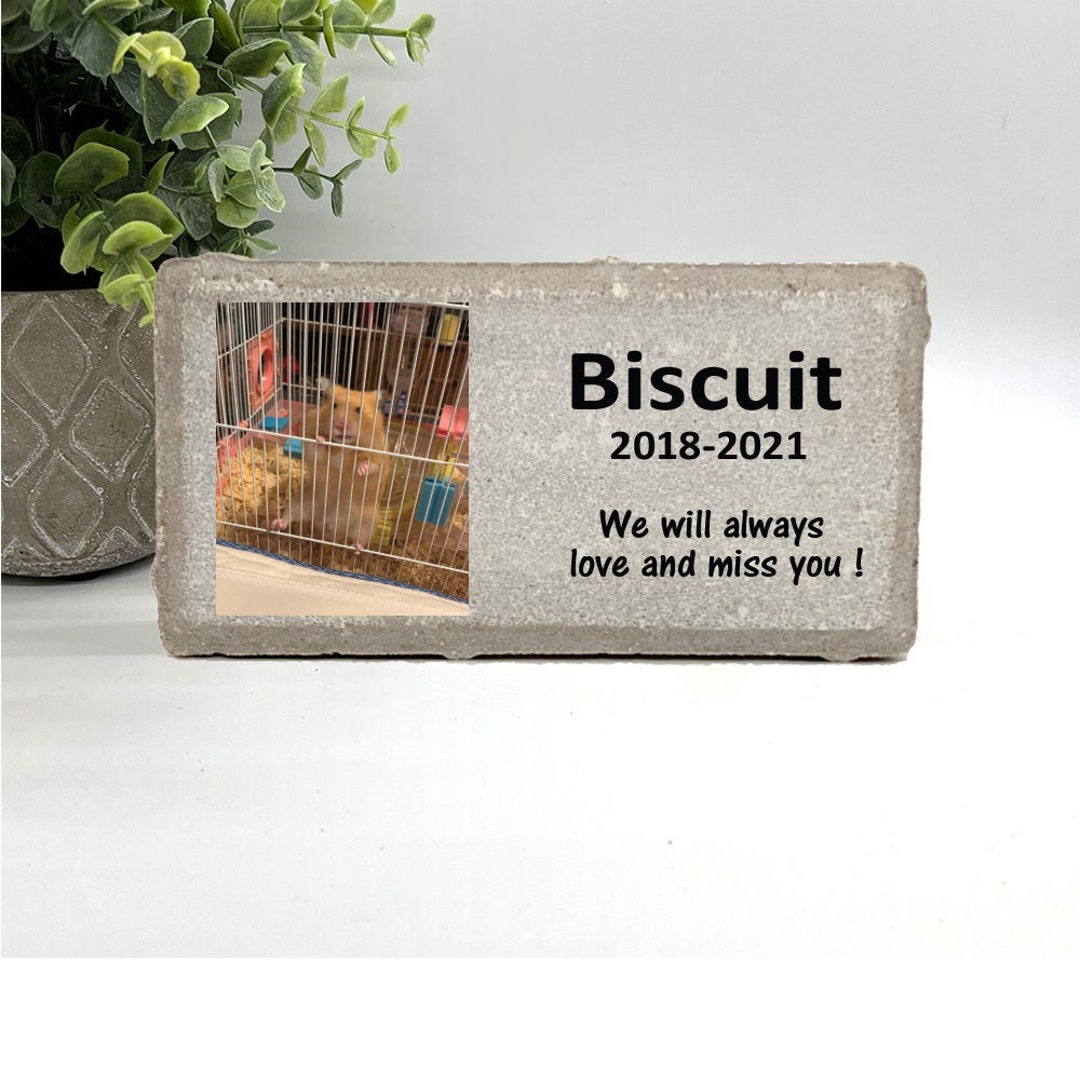 Hamster Memorial Stone With Photo - Pet Keepsake - Photo Memorial Stone ...