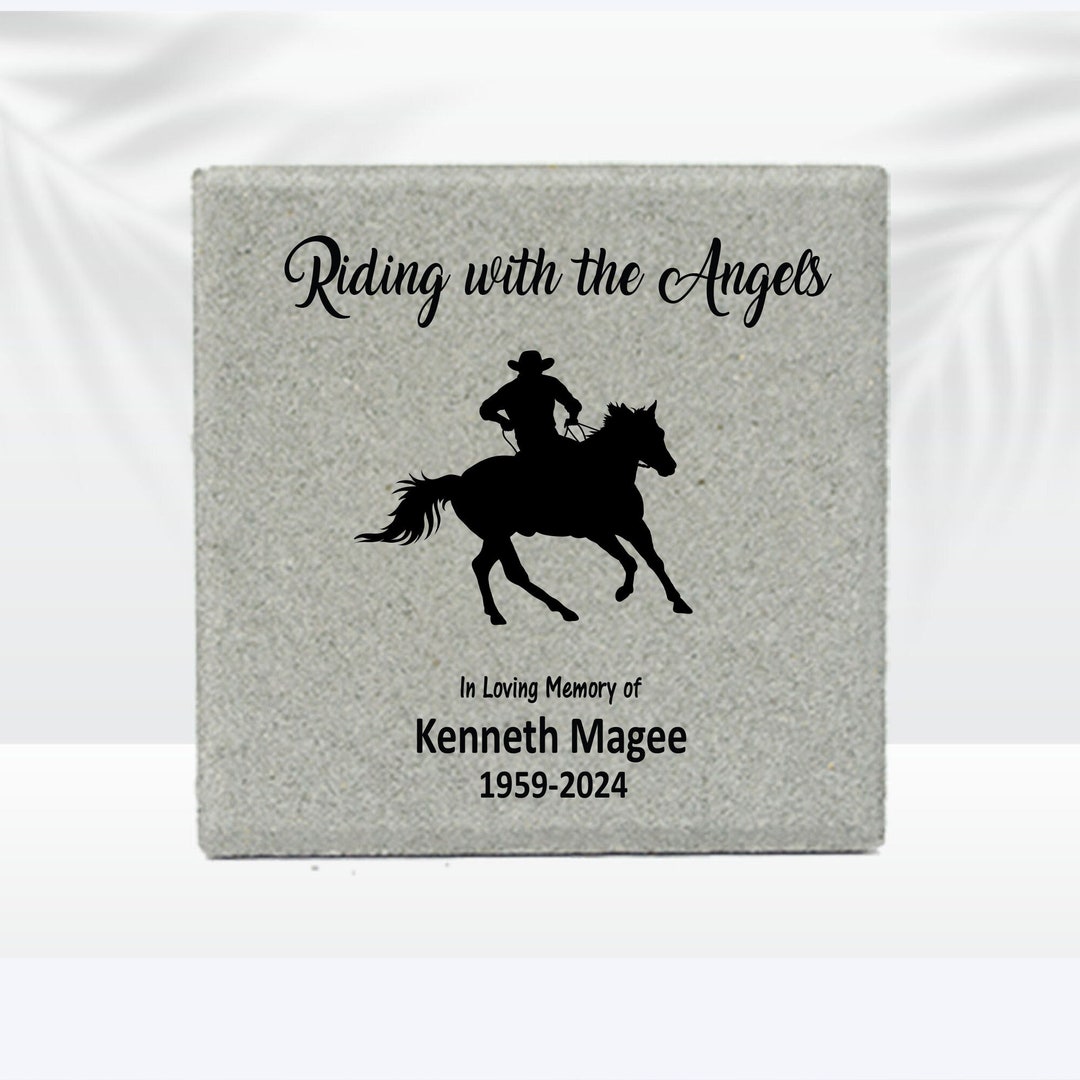 Cowboy Memorial Stone - Sympathy Gift Bereavement Gift Funeral Gift ...