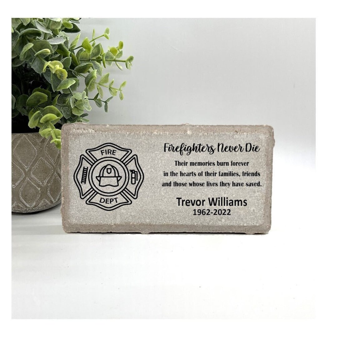 Firefighter Memorial Stone Sympathy Gift Bereavement Gift Funeral Gift ...