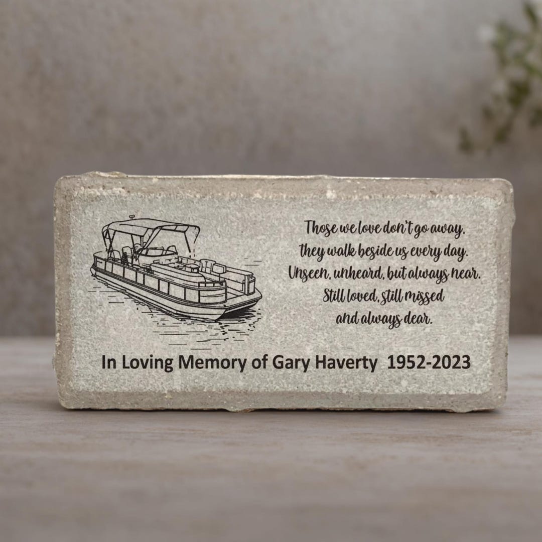 Pontoon Boat Memorial Stone - Sympathy Gift - Bereavement Gift ...