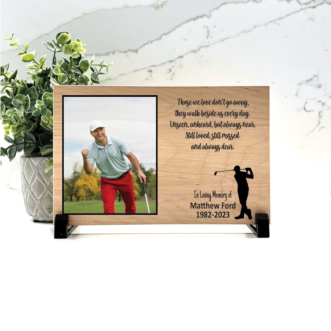 Golfer Memorial Gift, Golfer Photo Memorial, Golfer Memorial Plaque ...