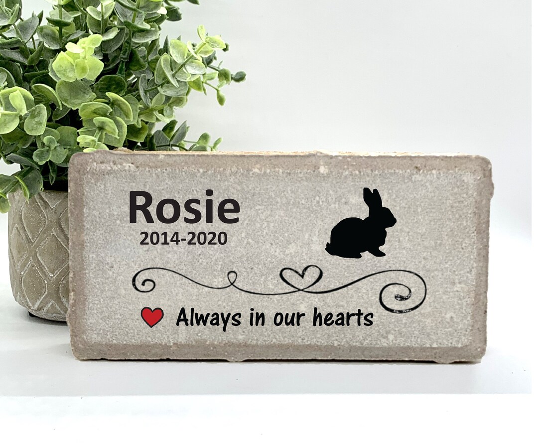 Rabbit / Bunny Memorial Stone- Personalized Pet Keepsake - Rabbit ...