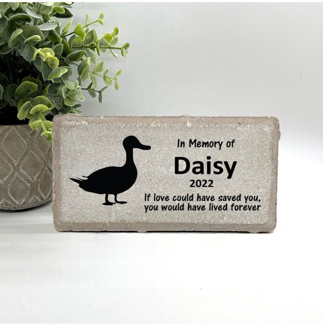 Duck Memorial Stone -personalized Pet Keepsake - Loss of Duck- Duck ...