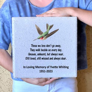 Memorial Stone Hummingbird - Sympathy Gift Bereavement Gift Funeral ...