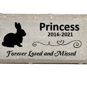 Rabbit / Bunny Memorial Stone Personalized Pet Remembrance - Etsy