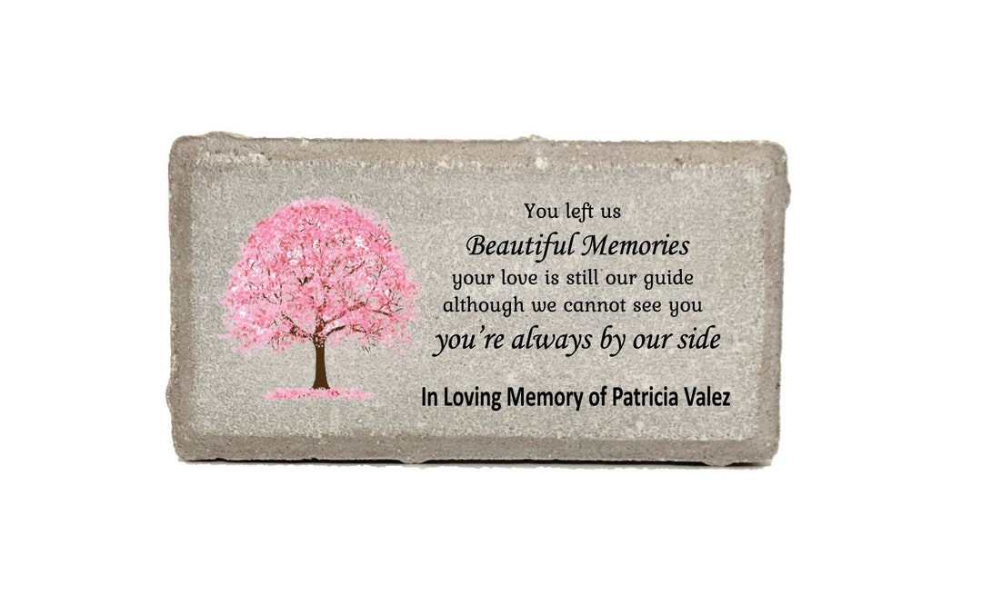 Memorial Stone - Sympathy Gift Bereavement Gift Funeral Gift - Pink ...