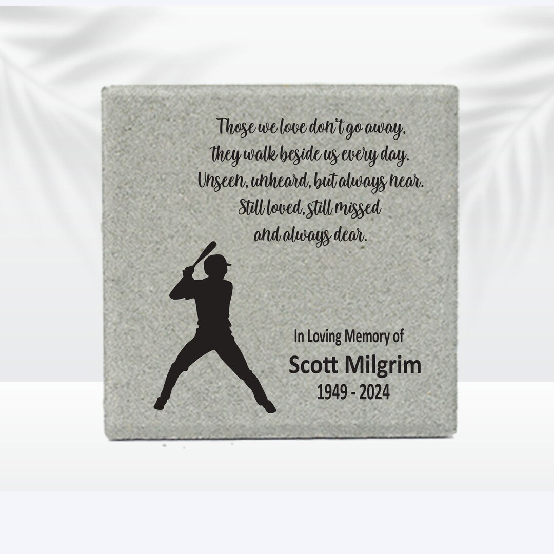 Baseball Player Memorial Gift 12x12 Memorial Stone Sympathy Gift ...