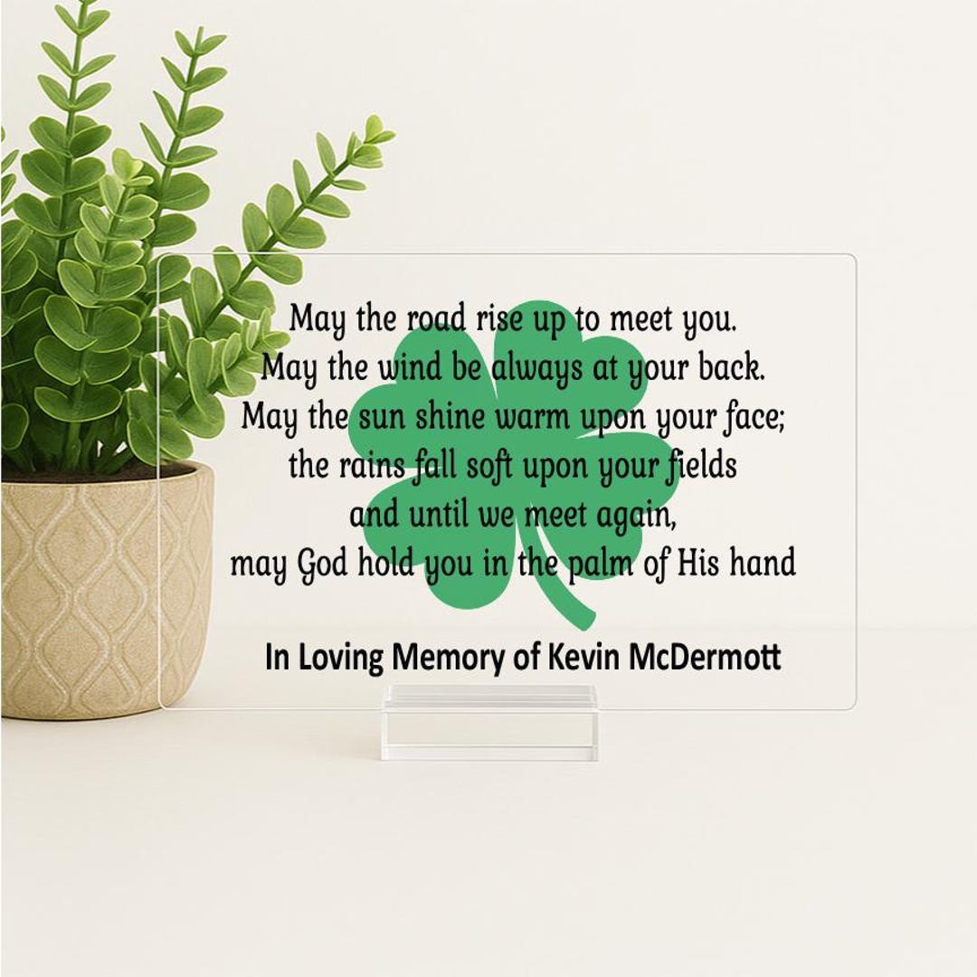 Irish Prayer Memorial - Sympathy Gift Bereavement Gift Funeral Gift ...