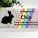 Rabbit / Bunny Memorial Stone Rainbow Bridge Personalized Pet Keepsake ...