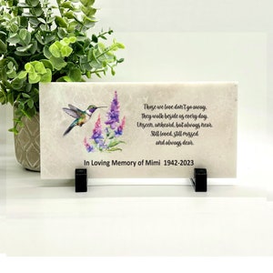 Memorial Stone Hummingbird With Flowers - Sympathy Gift Bereavement ...