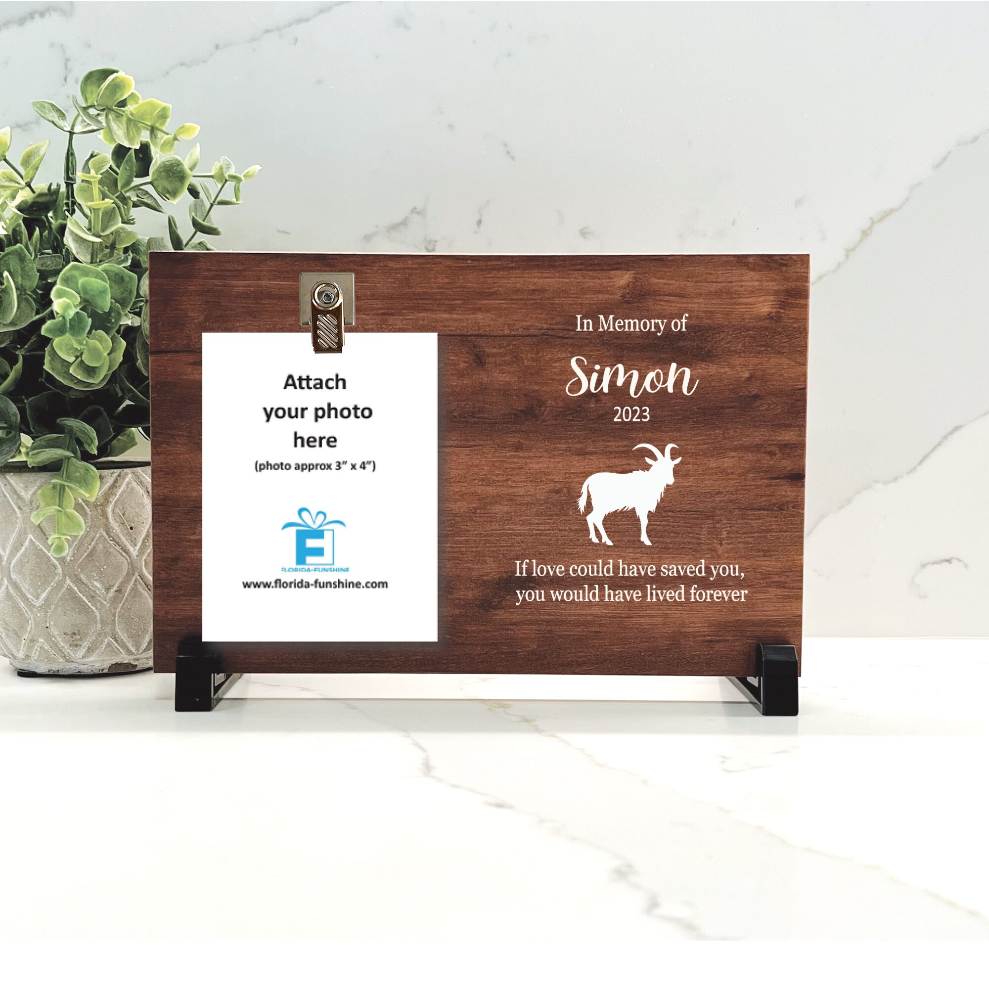 Goat Memorial Gift, Goat Memorial Frame, Goat Photo Memorial, Goat Loss ...