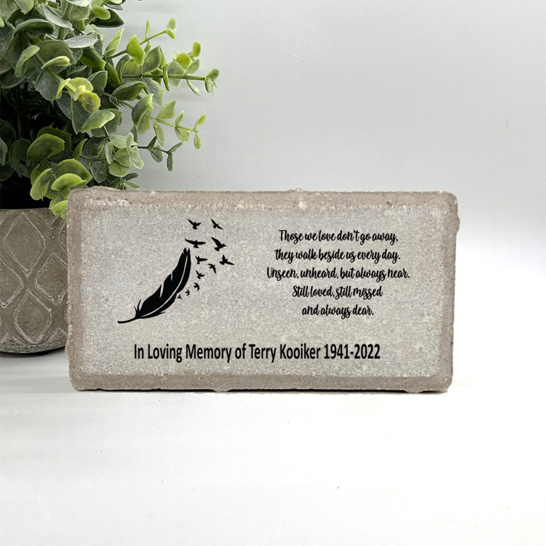 Memorial Stone - Sympathy Gift Bereavement Gift Funeral Gift - Feather ...