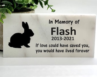 Rabbit / Bunny Memorial Stone Personalized Pet Remembrance | Etsy