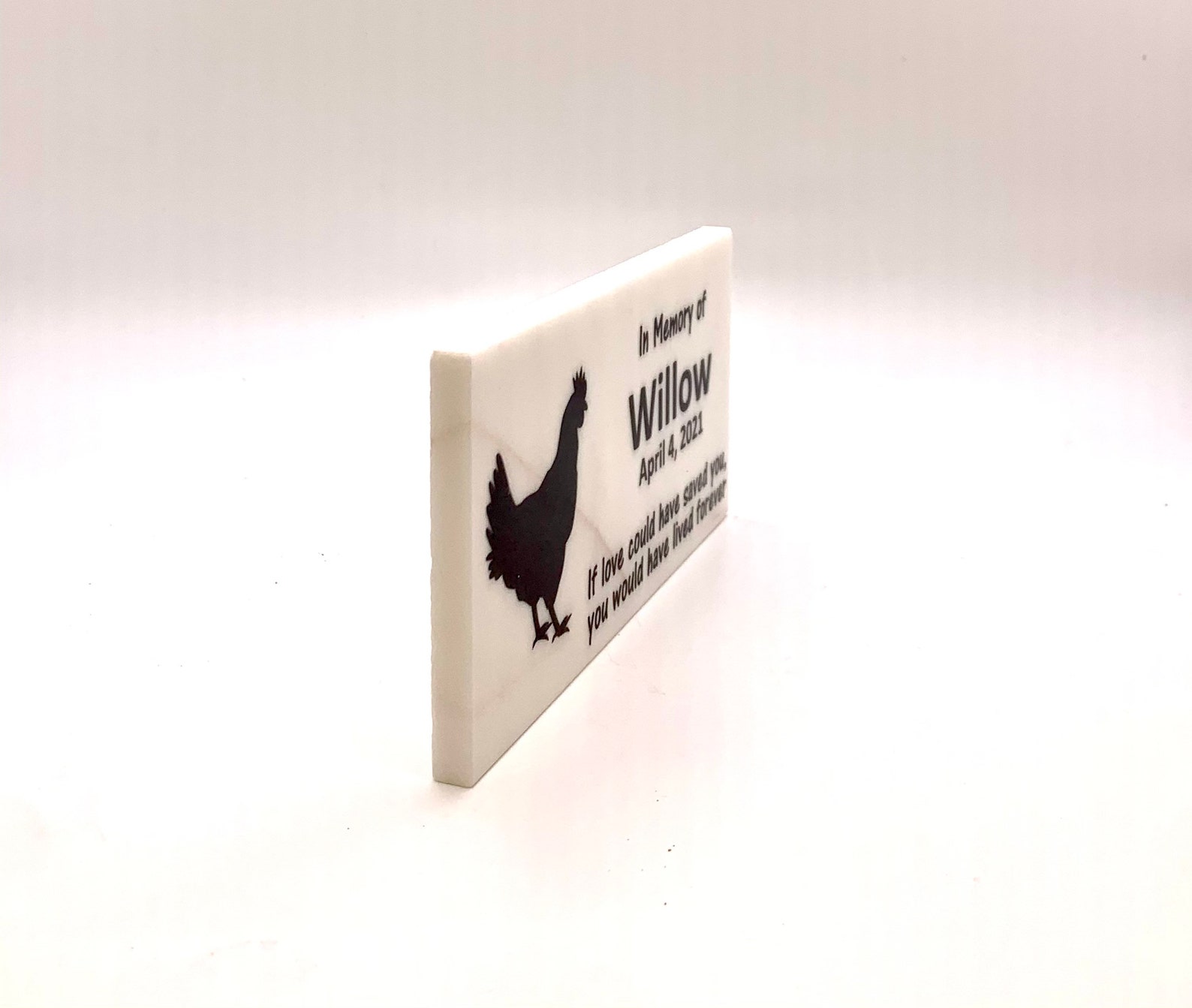 Chicken Memorial Stone Personalized Pet Burial Marker Loss | Etsy