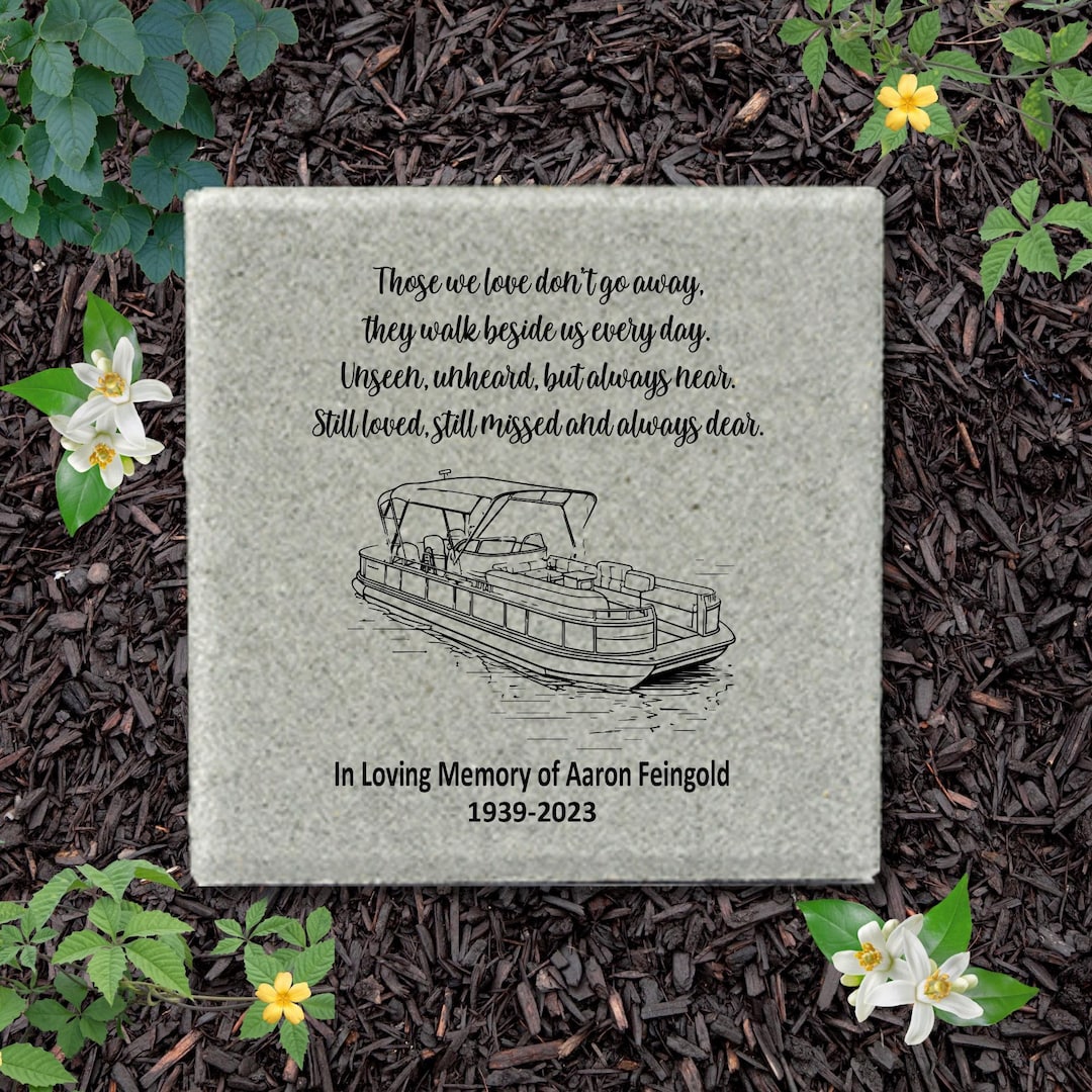 Pontoon Boat Memorial Stone - Sympathy Gift - Bereavement Gift ...