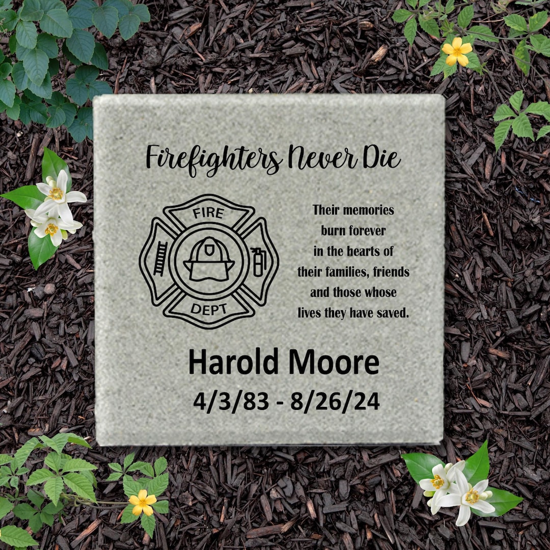 Firefighter Memorial Stone - Sympathy Gift - Funeral Gift - Condolence ...