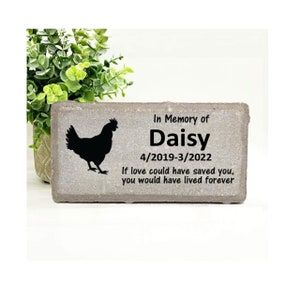 Chicken Memorial Stone -personalized Pet Keepsake - Loss of Chicken ...