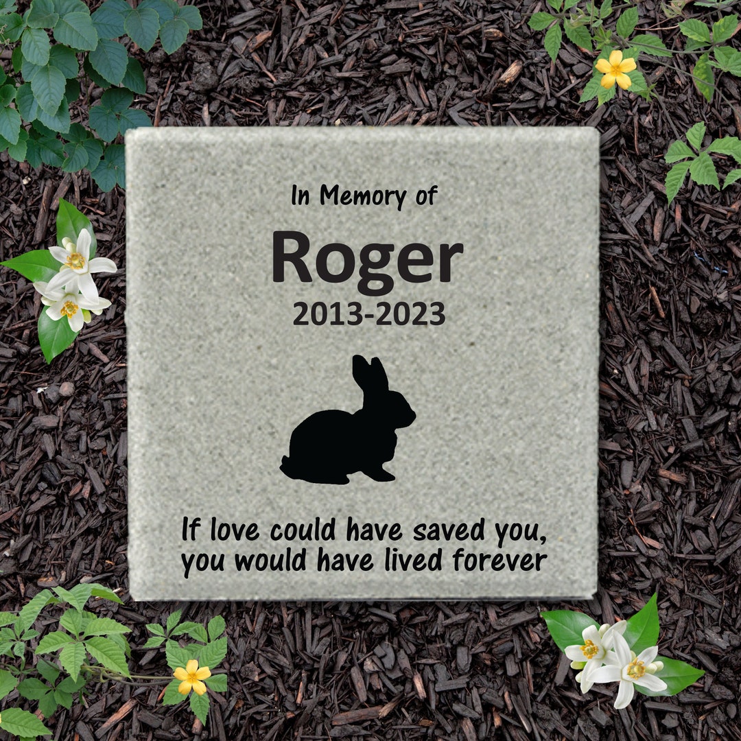 Rabbit / Bunny Memorial Stone- Pet Loss Gift -loss of Rabbit -rabbit ...
