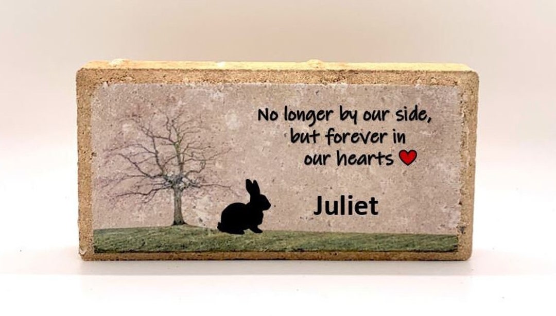 Rabbit Memorial Stone- Bunny Memorial Stone -rabbit Keepsake- Loss of ...
