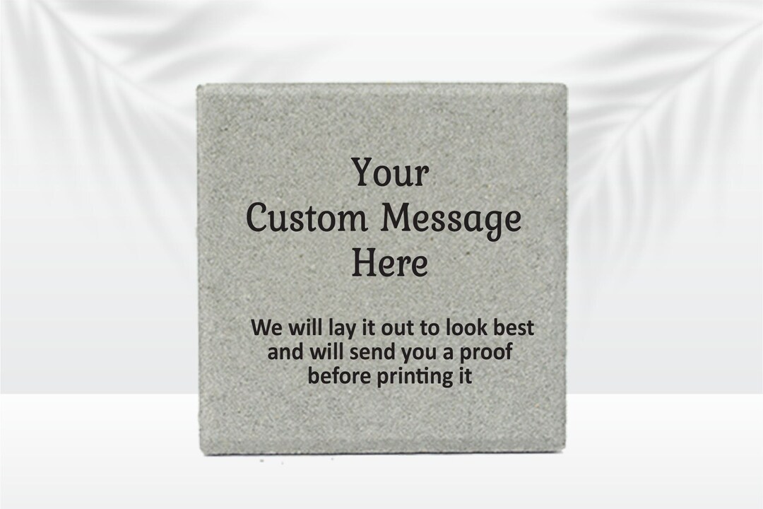 Custom Stone. 12" X12" Stone With Your Own Message, Saying or Quote ...