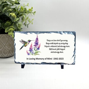 Memorial Stone Hummingbird With Flowers - Sympathy Gift Bereavement ...