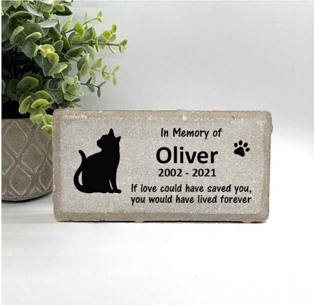 Cat Memorial Stone- Personalized Pet Keepsake - Cat Sympathy Gift - Cat ...