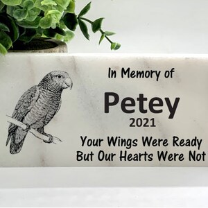 Parrot Memorial Stone Personalized Bird Keepsake-your Wings We Ready ...