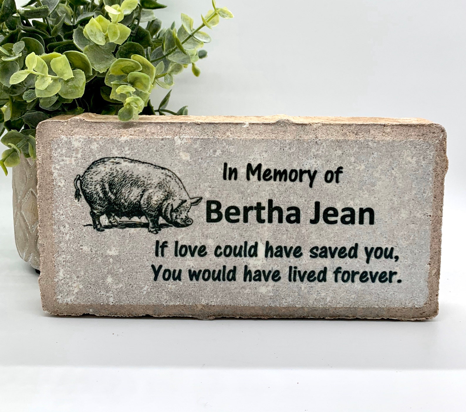 Pig Memorial Stone Personalized Pig Burial Marker Pig | Etsy