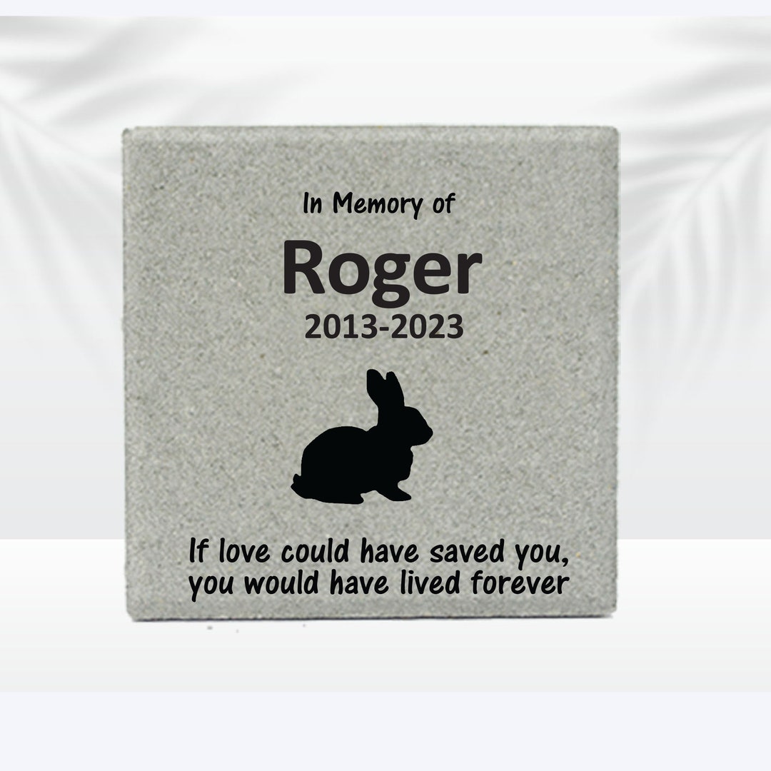 Rabbit / Bunny Memorial Stone Pet Loss Gift loss of Rabbit rabbit ...
