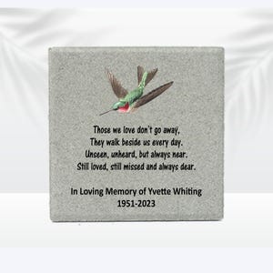 Memorial Stone Hummingbird - Sympathy Gift Bereavement Gift Funeral ...