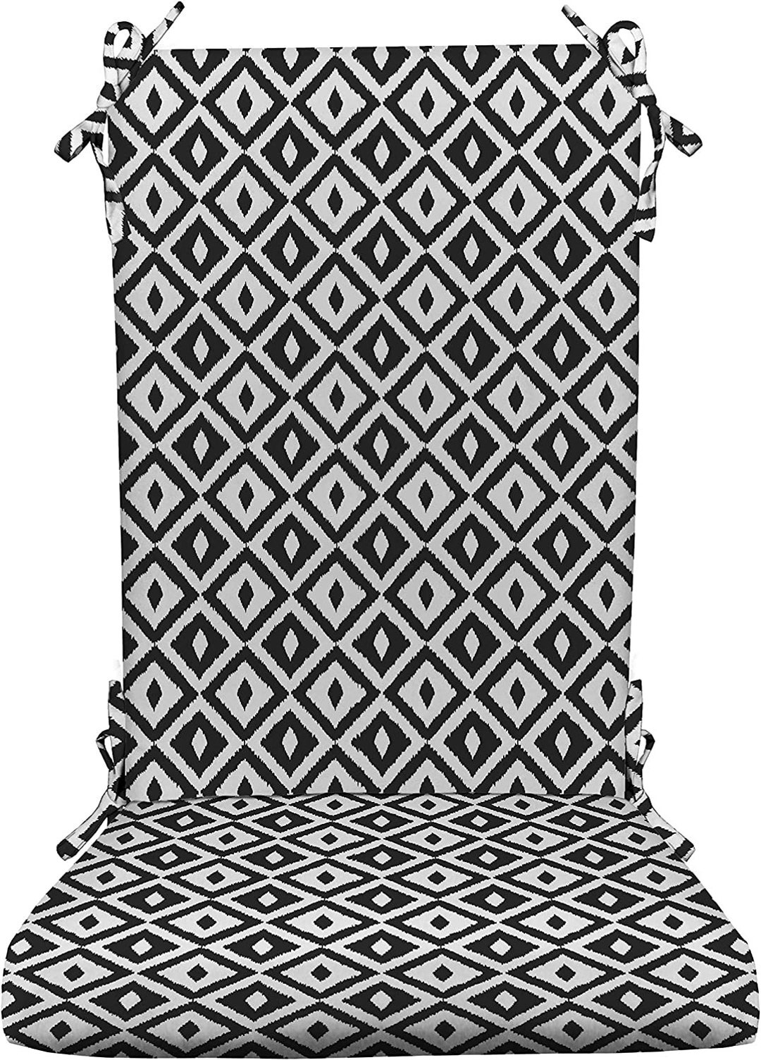 RSH Décor Indoor Outdoor Foam Rocker Rocking Chair Pad Cushion, Black ...