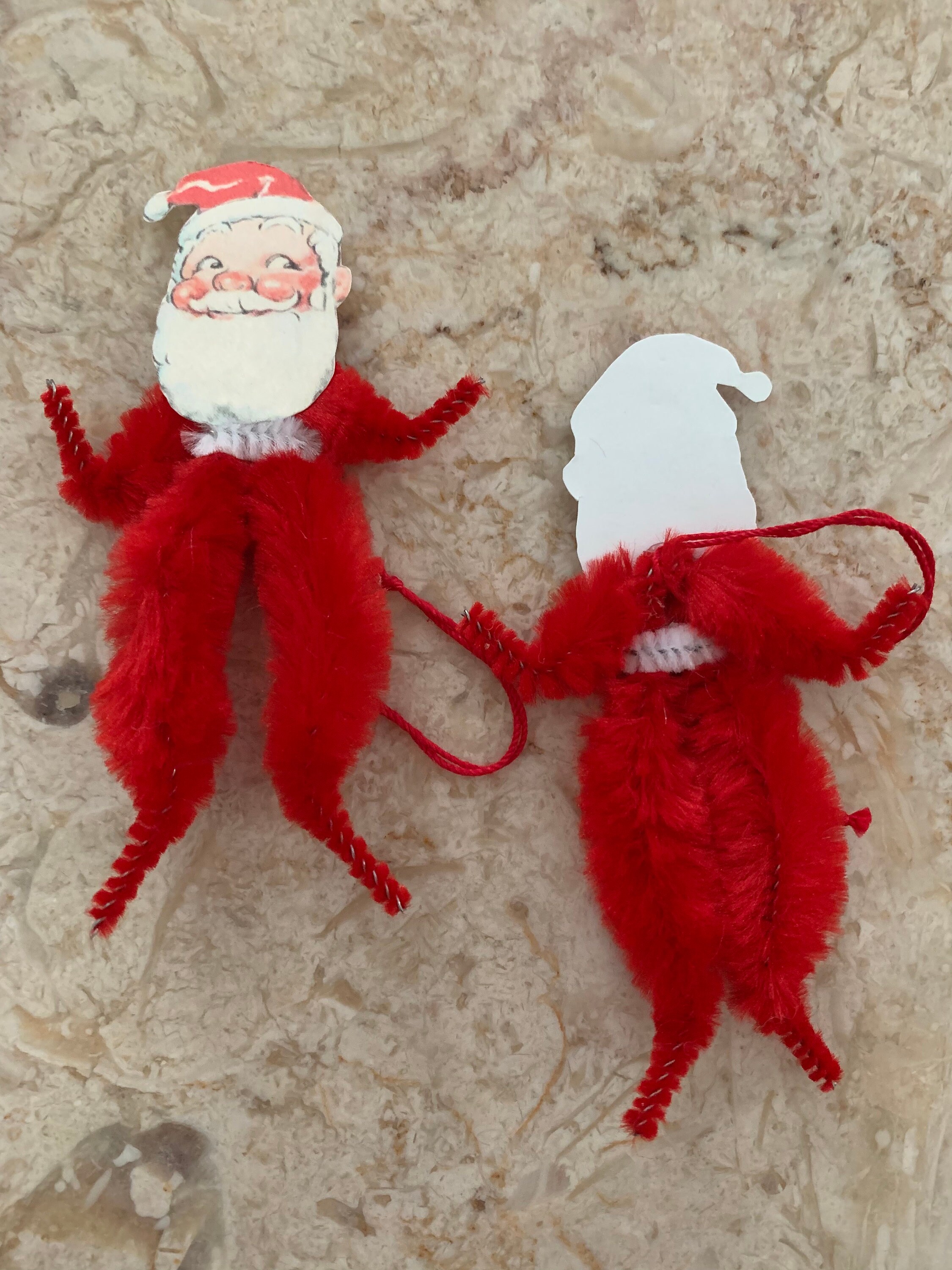 Vintage Bump Chenille Santa Hanging Ornament/1950s - Etsy