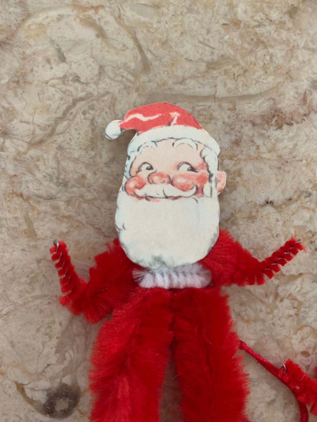 Vintage Bump Chenille Santa Hanging Ornament/1950s - Etsy