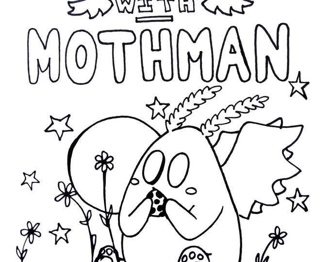 Cookies With Mothman Digital Coloring Book - Etsy