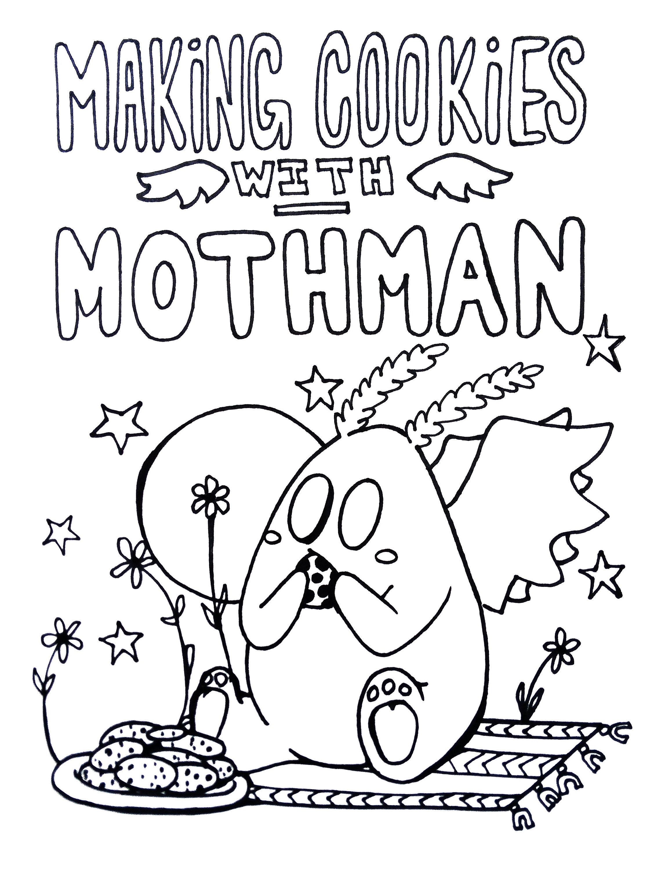 Cookies With Mothman Digital Coloring Book - Etsy