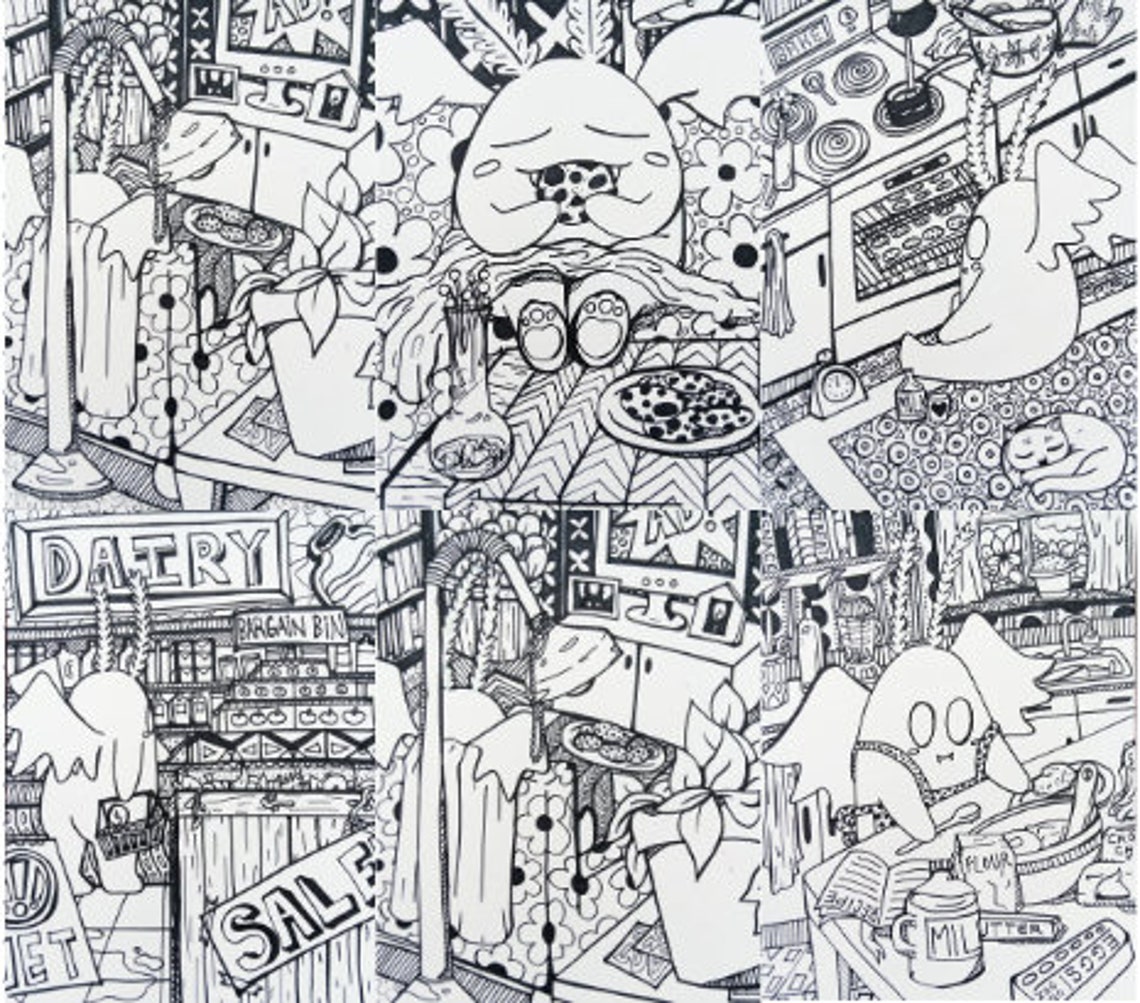 Cookies With Mothman Digital Coloring Book - Etsy