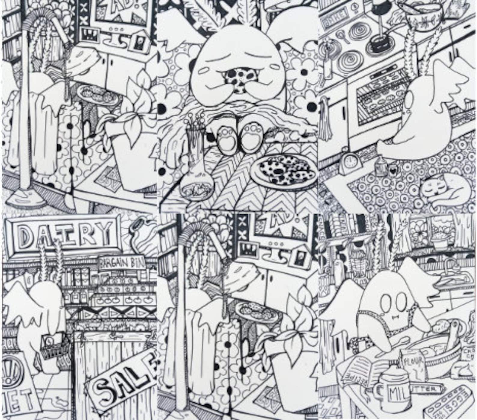 Cookies With Mothman Digital Coloring Book - Etsy