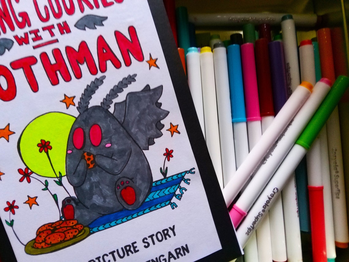 Cookies With Mothman Digital Coloring Book - Etsy