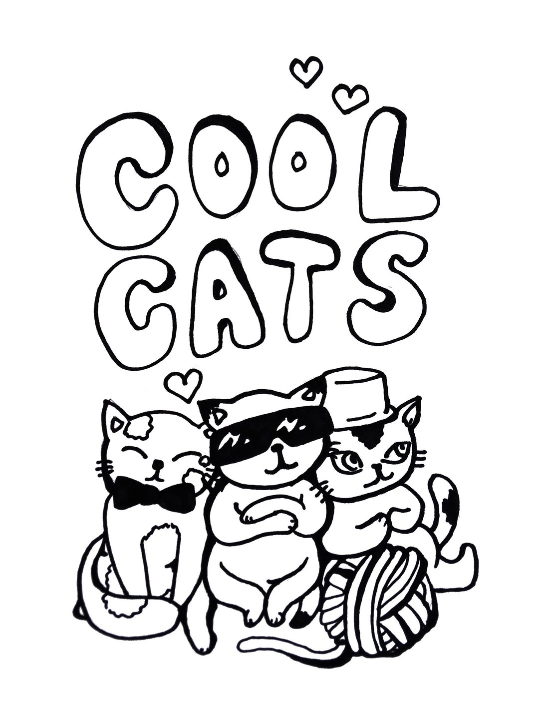 Cool Cats Digital Coloring Book - Etsy