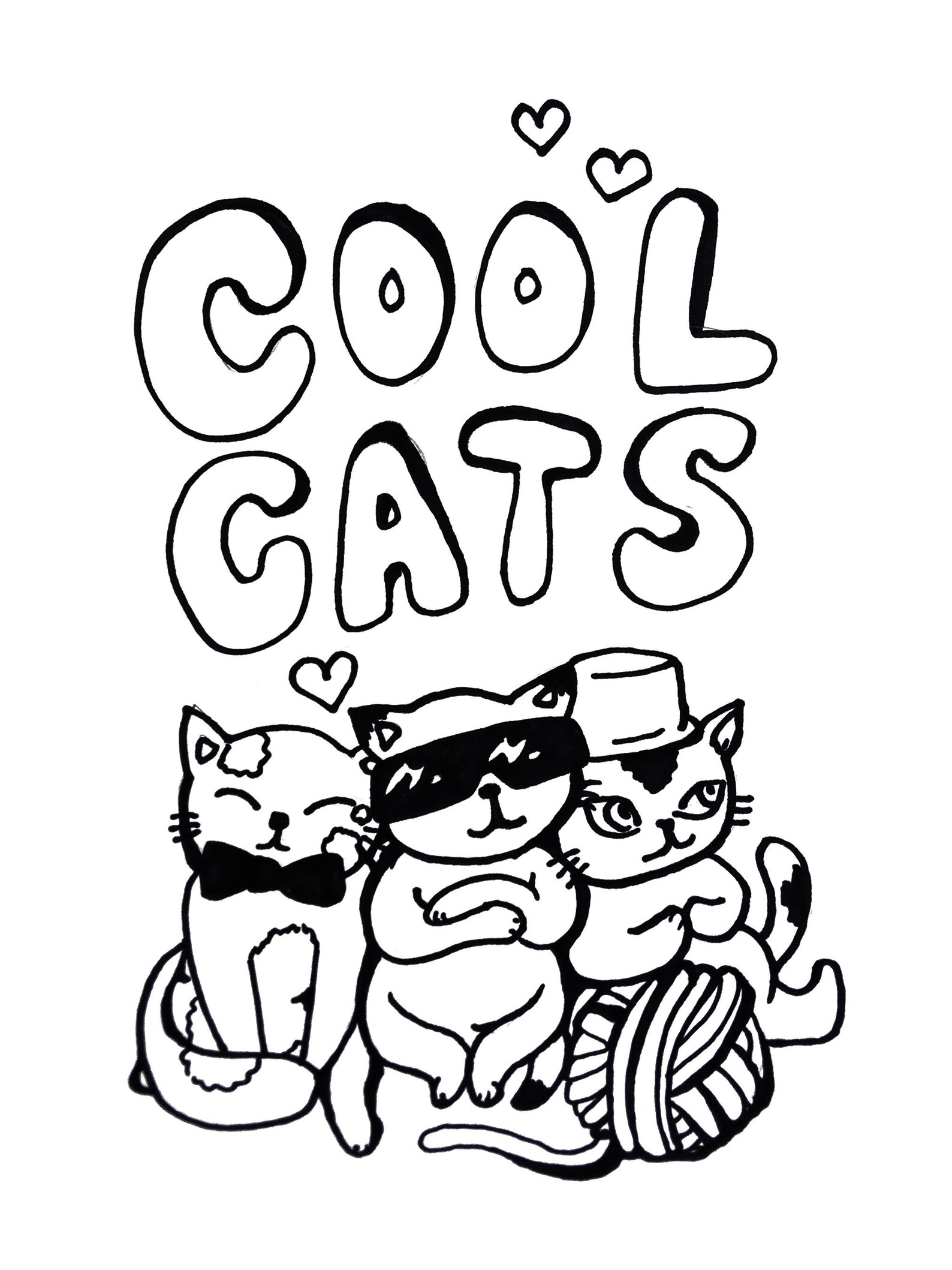 Cool Cats Digital Coloring Book - Etsy